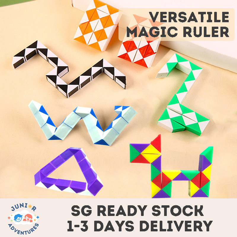 Educational Toy Foldable Transformable Magic Ruler 24 Segment Mini ...