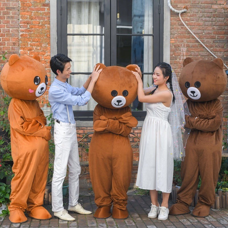 Bear Doll Suit Anime Cartoon Brown Bear Walking Flyer Confession Doll ...