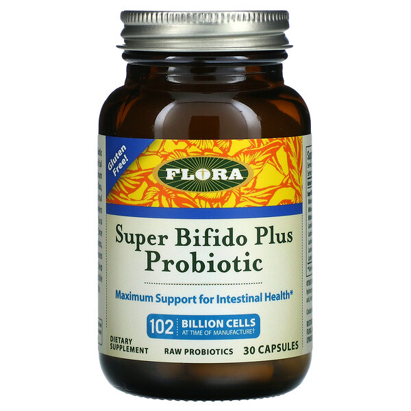 Flora, Super Bifido Plus Probiotic, 102 Billion Cells, 30 Capsules ...
