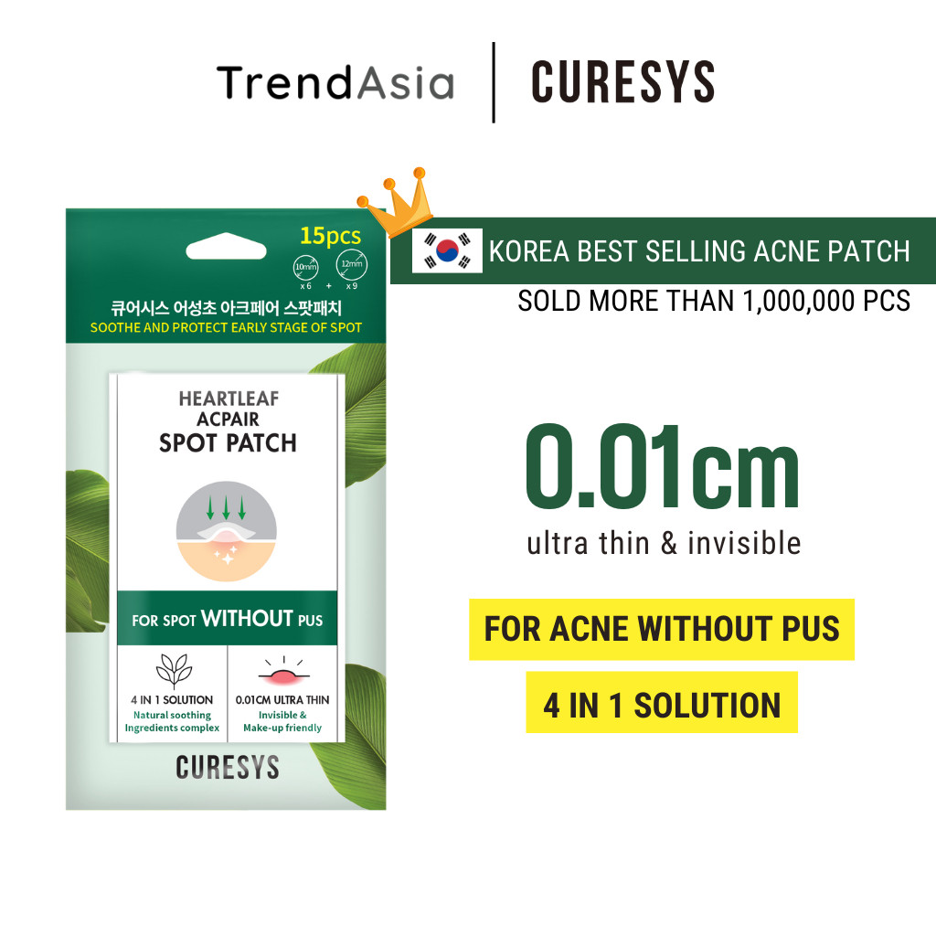 Curesys Heartleaf Acpair Spot Patch Acne Pimple Ultra Slim Patch (15 ...