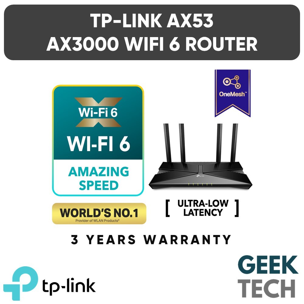 TP-Link Archer AX53 AX3000 Dual Band Gigabit WiFi 6 Router High Power ...