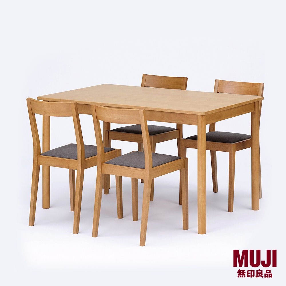 [Bundle Set] MUJI Rubberwood Dining Table L with Chair | Shopee Singapore