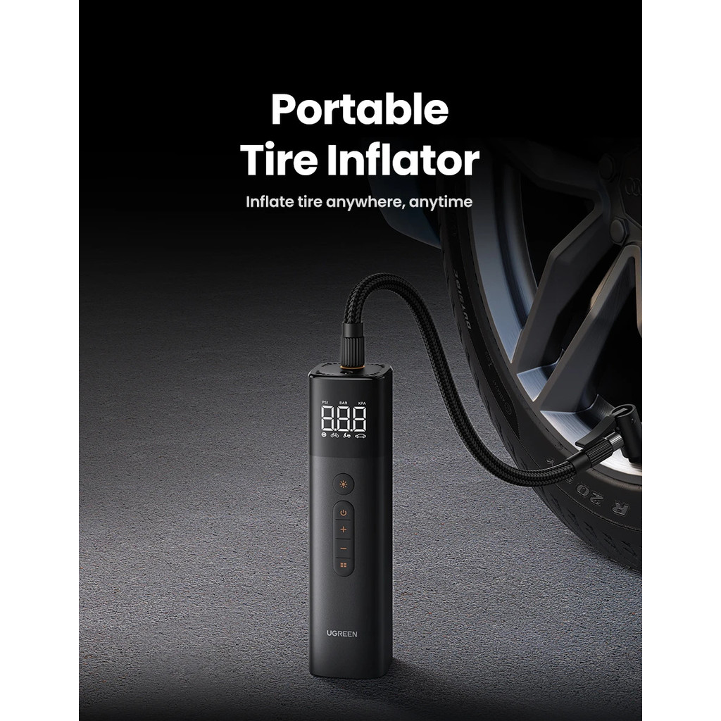 UGREEN Car Air Pump Portable Air Compressor for Car Motorcycles Bicycle ...