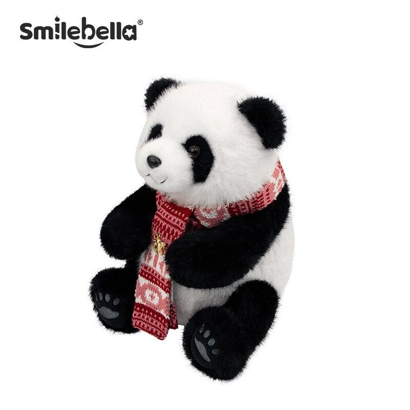 British Panda Plush Toy Flower Panda Dog Stuffed Animal Realistic Giant ...