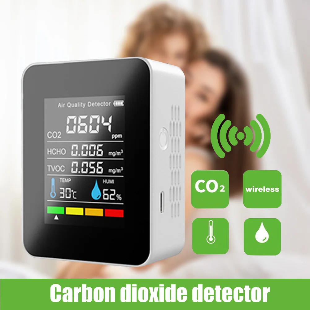 Portable CO2 Meter 5 in 1 CO2 Detector Digital Semiconductor Sensor CO2 ...