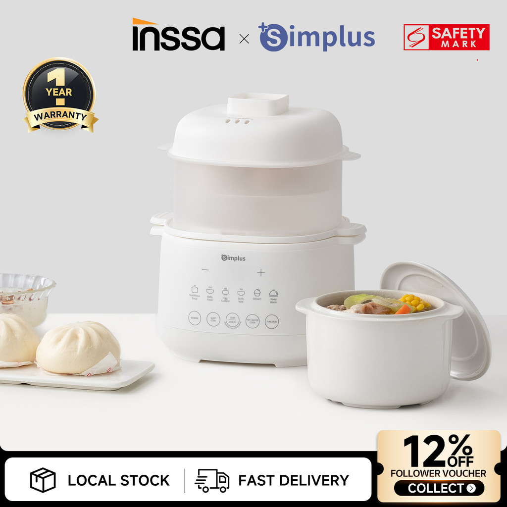 Inssa Electric 1L Slow Cooker | Baby Food | Stew Pot Double Boiling ...