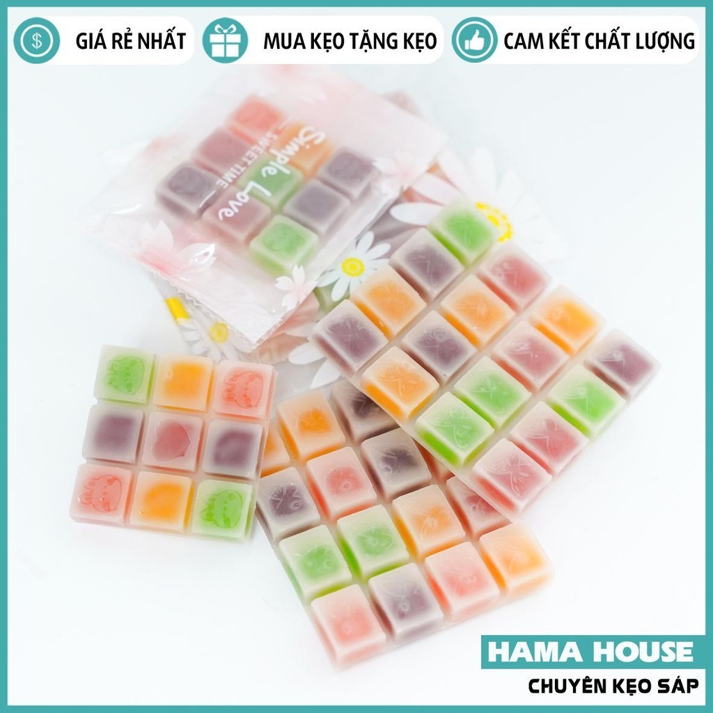 Wax CANDY - SQUARE Blister with MIXED FLAVORS - FRUIT JAM FILLING ...