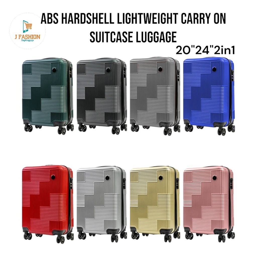 Abs Hardshell Lightweight Carry On Suitcase Luggage GY beg bagasi 2in1 ...