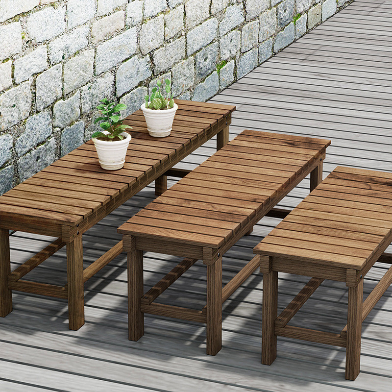 [48H Shipping]Outdoor Bench Balcony Solid Wood Bench Courtyard Anti ...