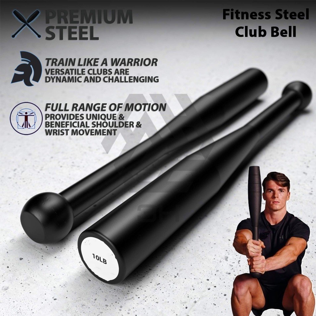 3H [2-12]KG Clubbell for Fitness Steel for Forearm Strength Train ...