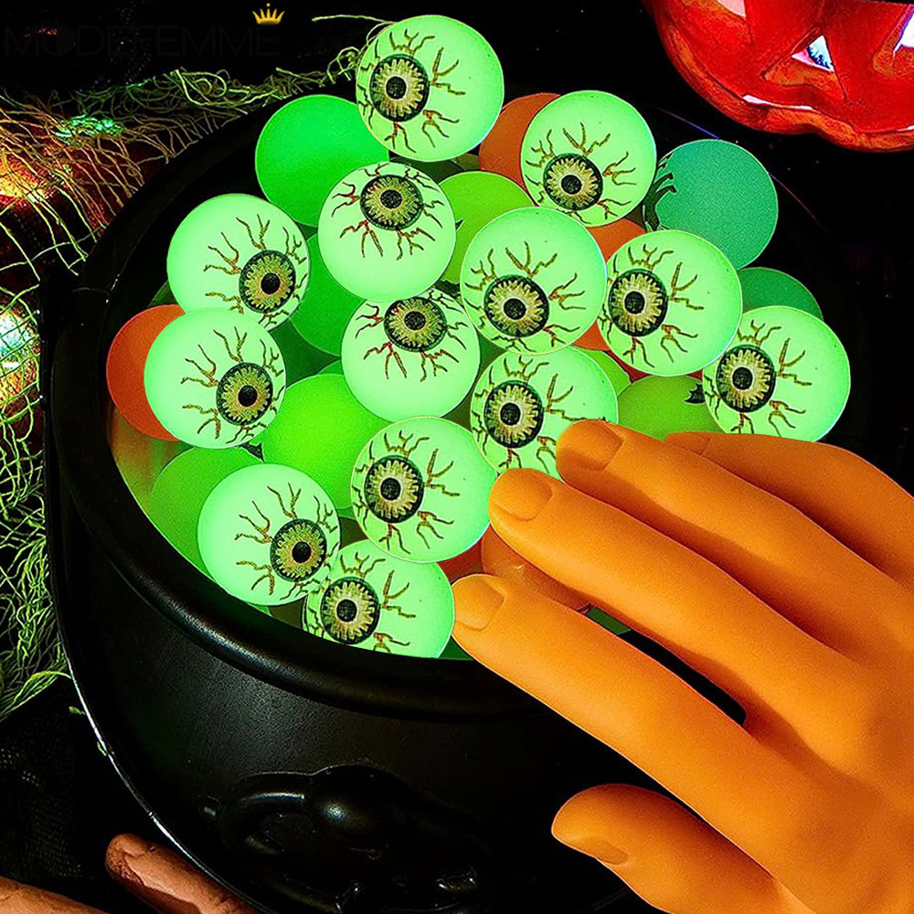 5/20PCS Halloween Glow in The Dark Eyeball Toys - Kids Gift Elastic ...
