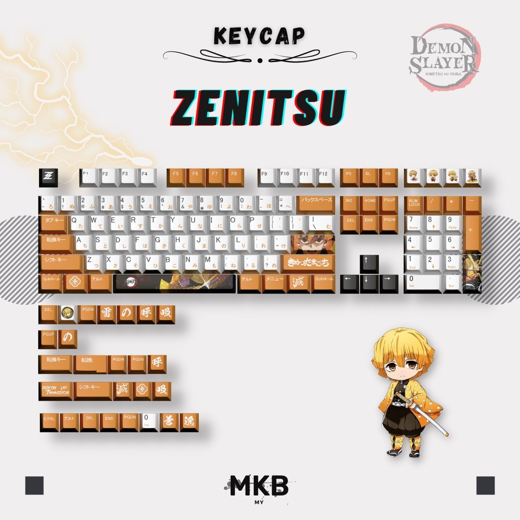 [READY STOCK] Demon Slayer Zenitsu PBT Keycap Set for Mechanical ...