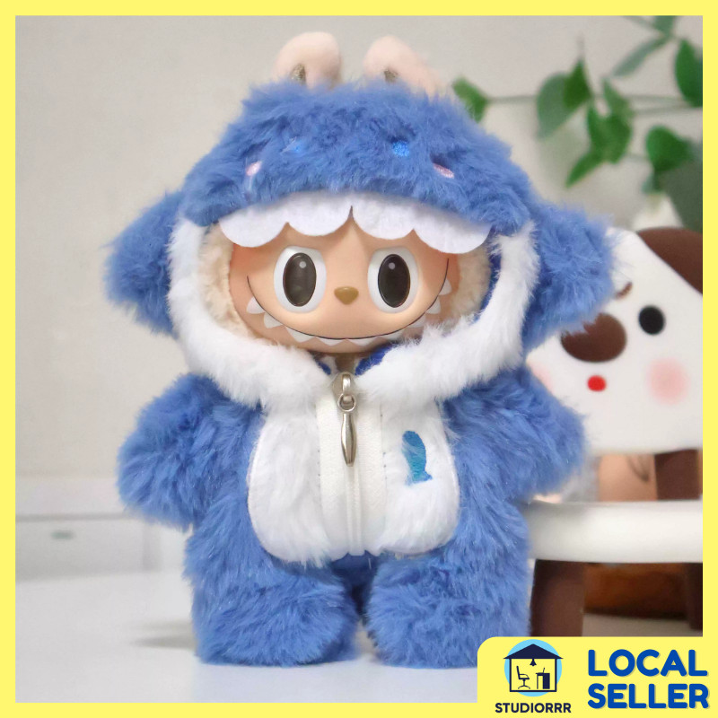 SHIP!! 17CM Creative Shark Shirt Labubu Plush Toy Labubu Heart-beating ...