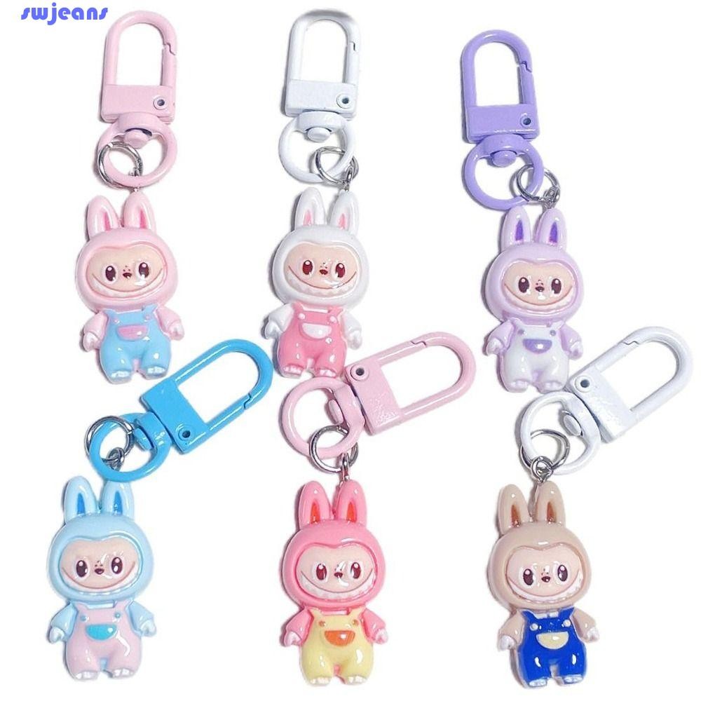 SWJEANS Labubu Doll Keychain, Kawaii Mini Labubu Pendant Keyring, Car ...