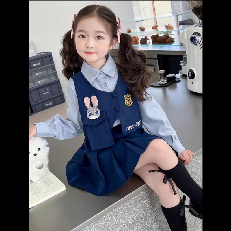 BUMA KIDS Girls' Preppy Style Dress Shirt Vest Suit New Children's JK ...