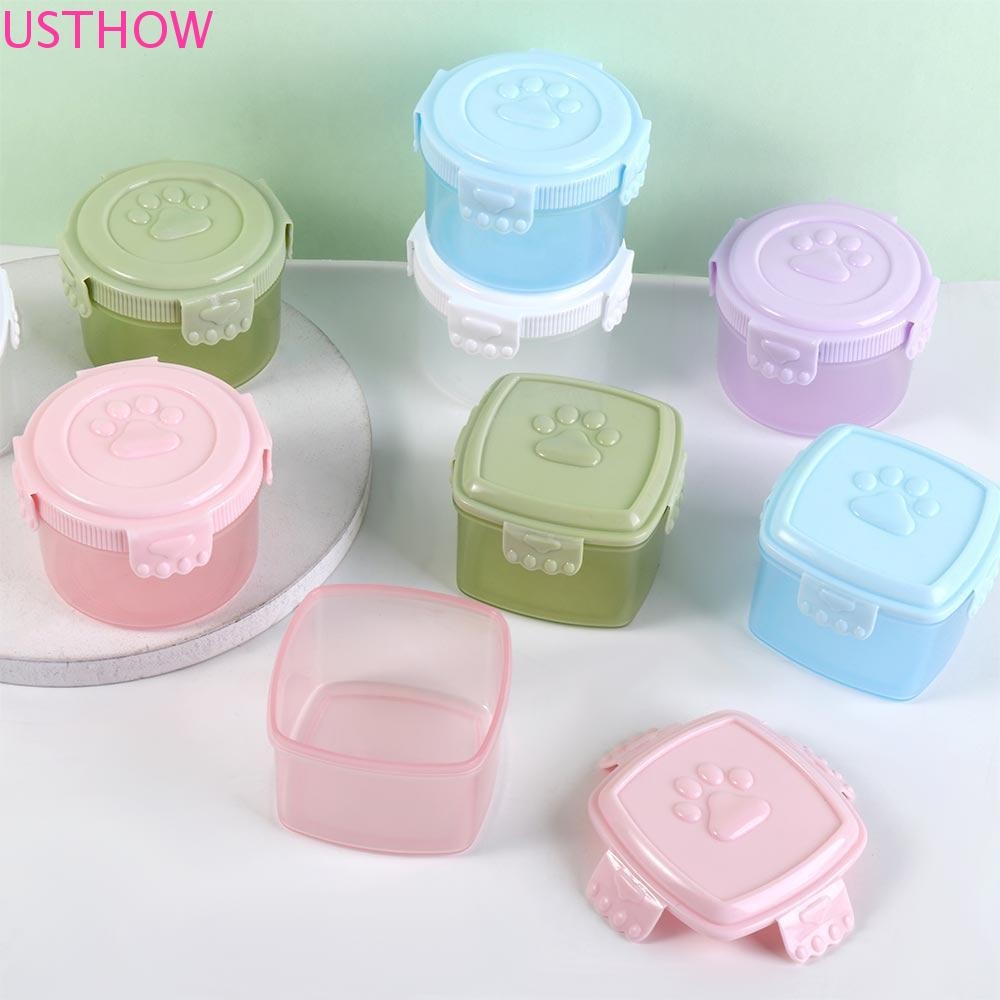 USTHOW Sauce Box, Sealed Cat Paw Pattern Lid Sauce Container, Lunch Box ...