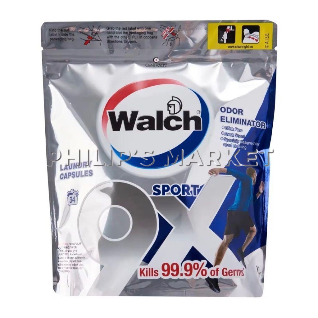 WALCH 9X Sports Laundry Capsules Refill Pack 34pcs | Shopee Singapore