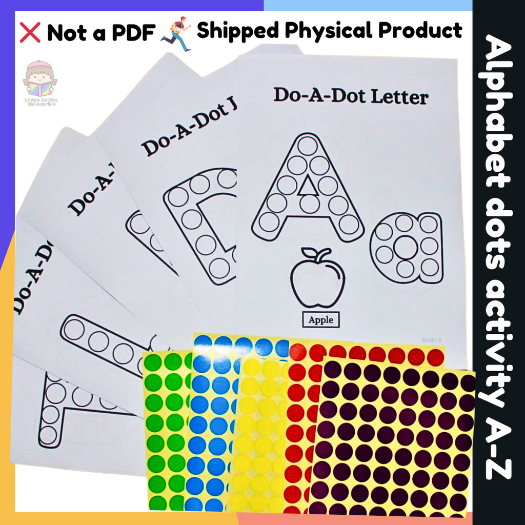 Do a Dot Aktiviti Huruf Kecil ABC Buku A-Z Prasekolah Uppercase ...