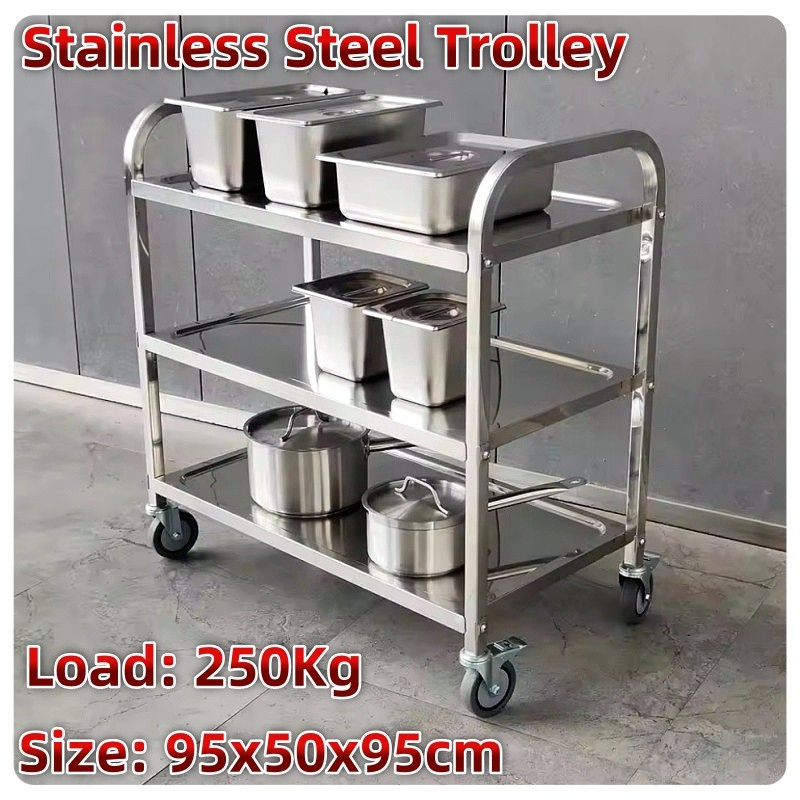 Stainless Steel Trolley Hotel Trolley With Lockable Wheels Hotel ...