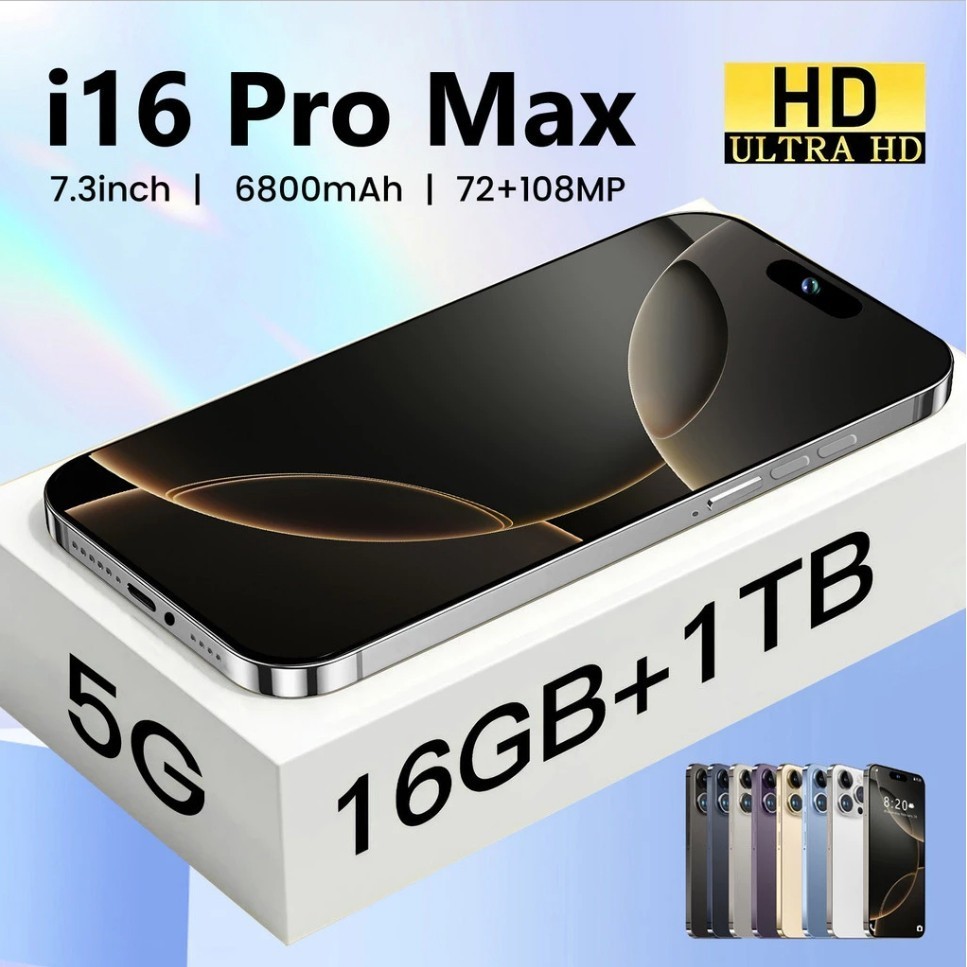I16 Pro Max 2025 16GB Smartphone 1TB Storage Android Big Screen ...