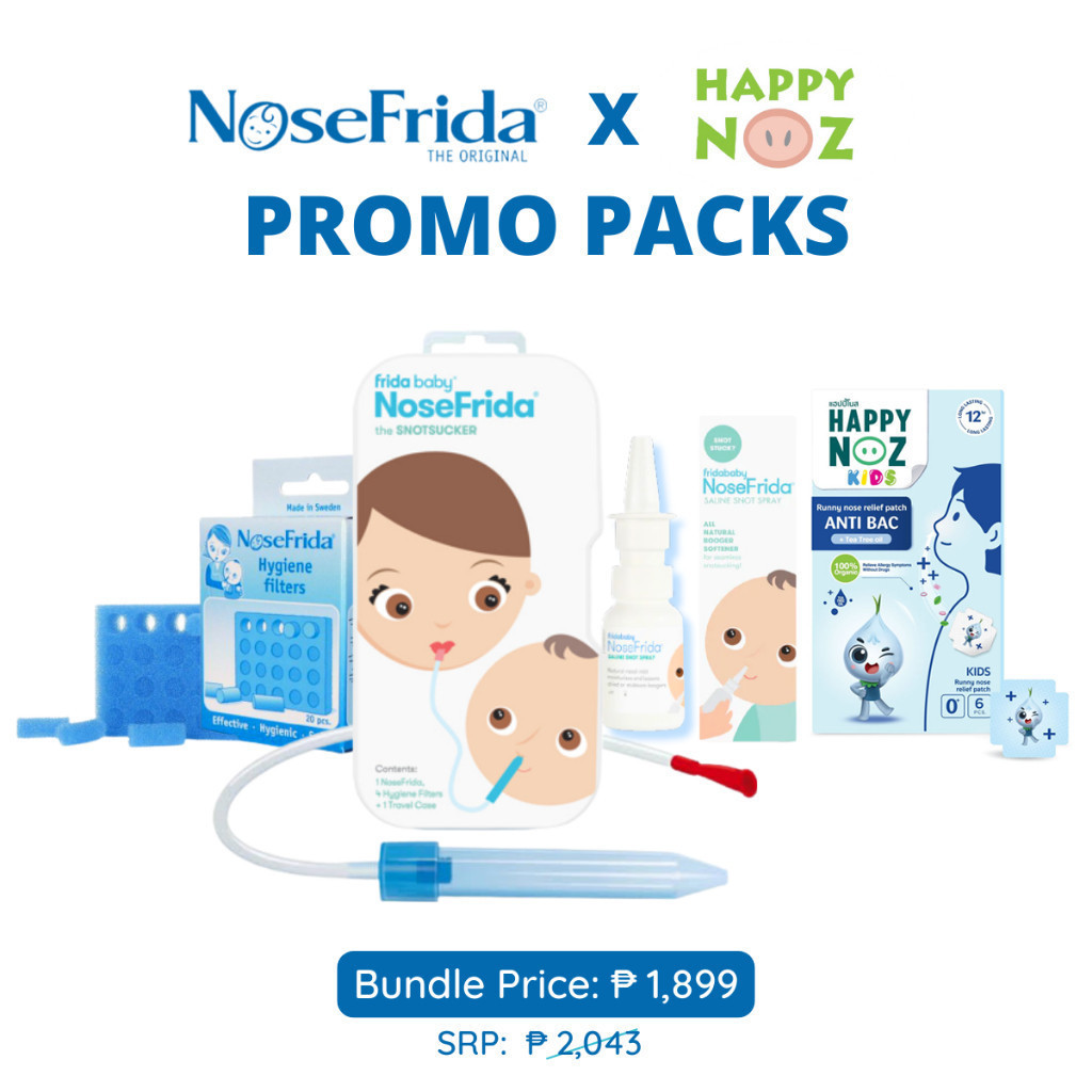 Happy Noz x NoseFrida Pack (Nose Frida Nasal Aspirator, Saline Spray ...