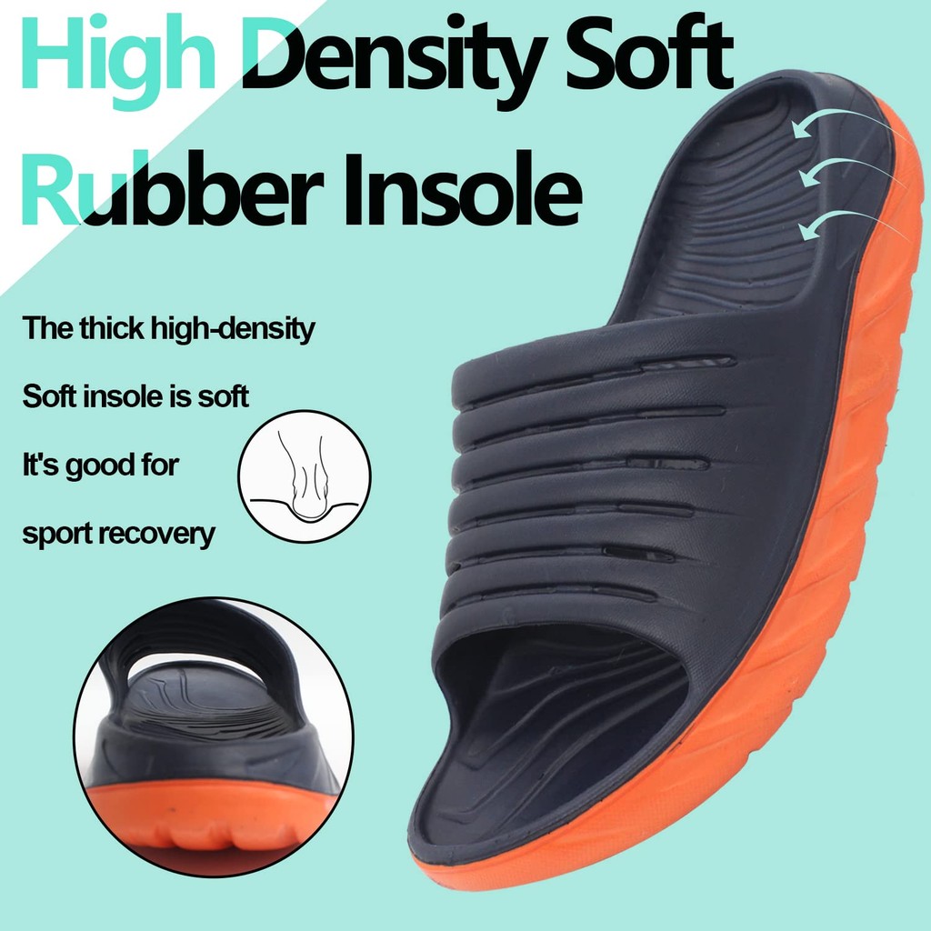 Mens Sport Recovery Slide Sandals with Plantar Fasciitis Arch Support ...