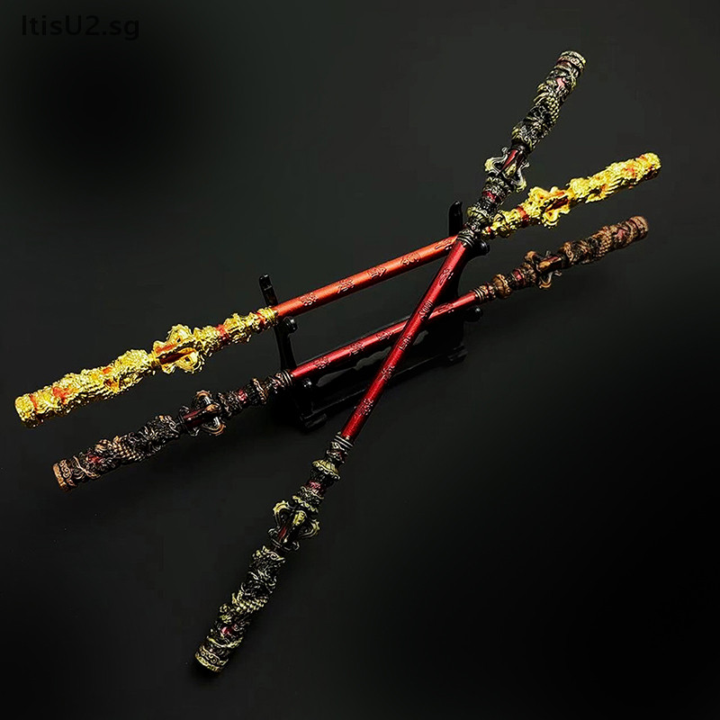 [ItisU] 22cm Black Myth Monkey King Wukong All-metal Handicraft Ruyi Golden Cudgel Ornament ...