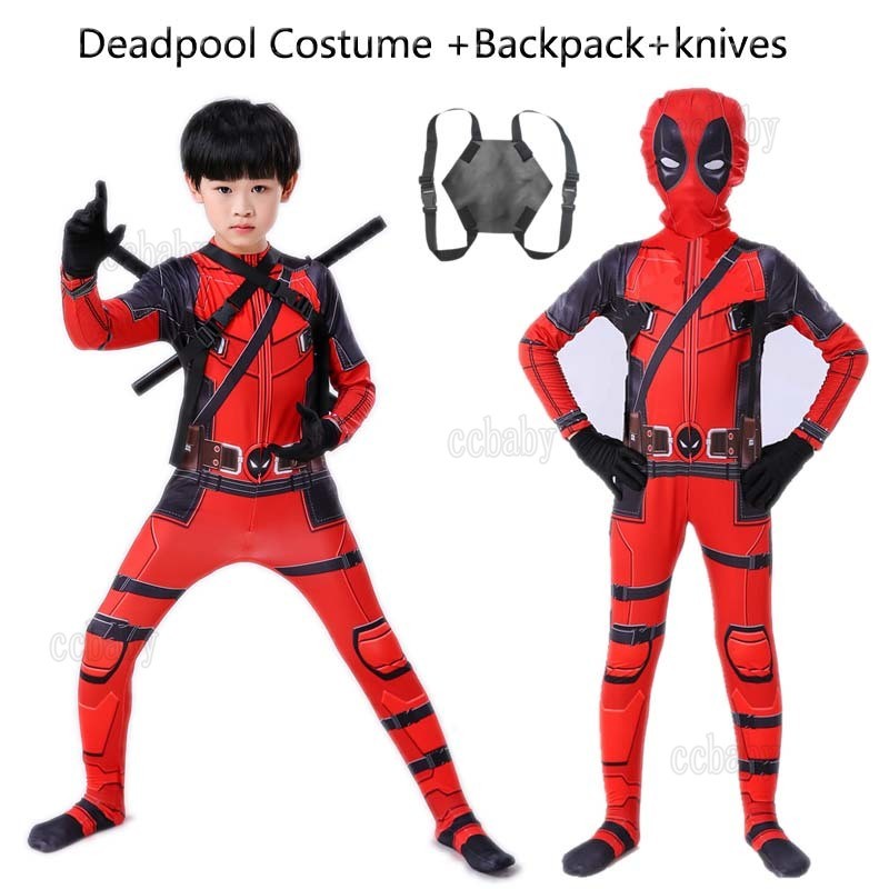 Halloween Costume for Kids Boys Deadpool Costume Anime Movie Superhero ...
