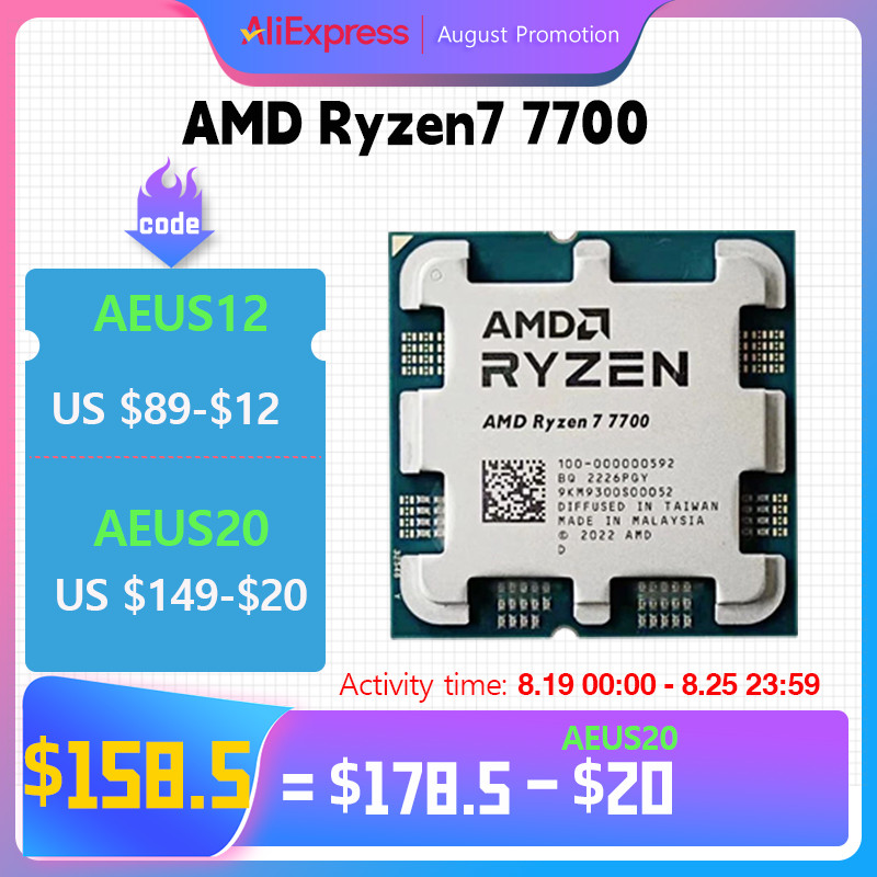 AMD Ryzen 7 7700 Novo CPU Processor R7 7700 Brand Am5 Processor 5NM L3 ...