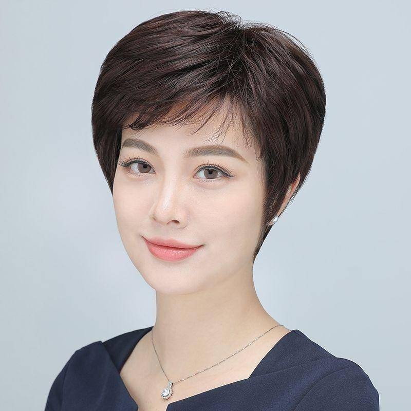 100% Human Hair Wigs For Women Short Wig Hair Toupees Modern Style Full ...