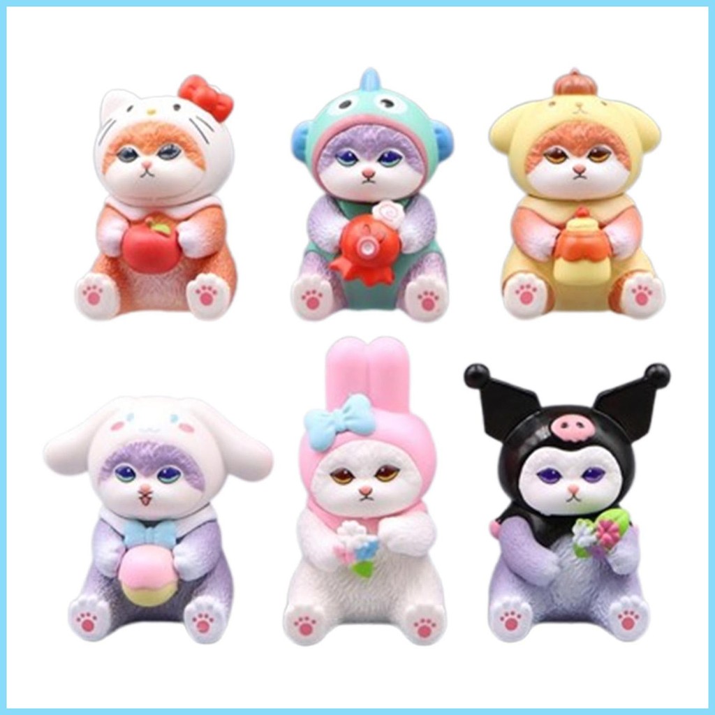Cartoon Figure Kids Collectibles Set of 6 Cute Figurine Trendy ...