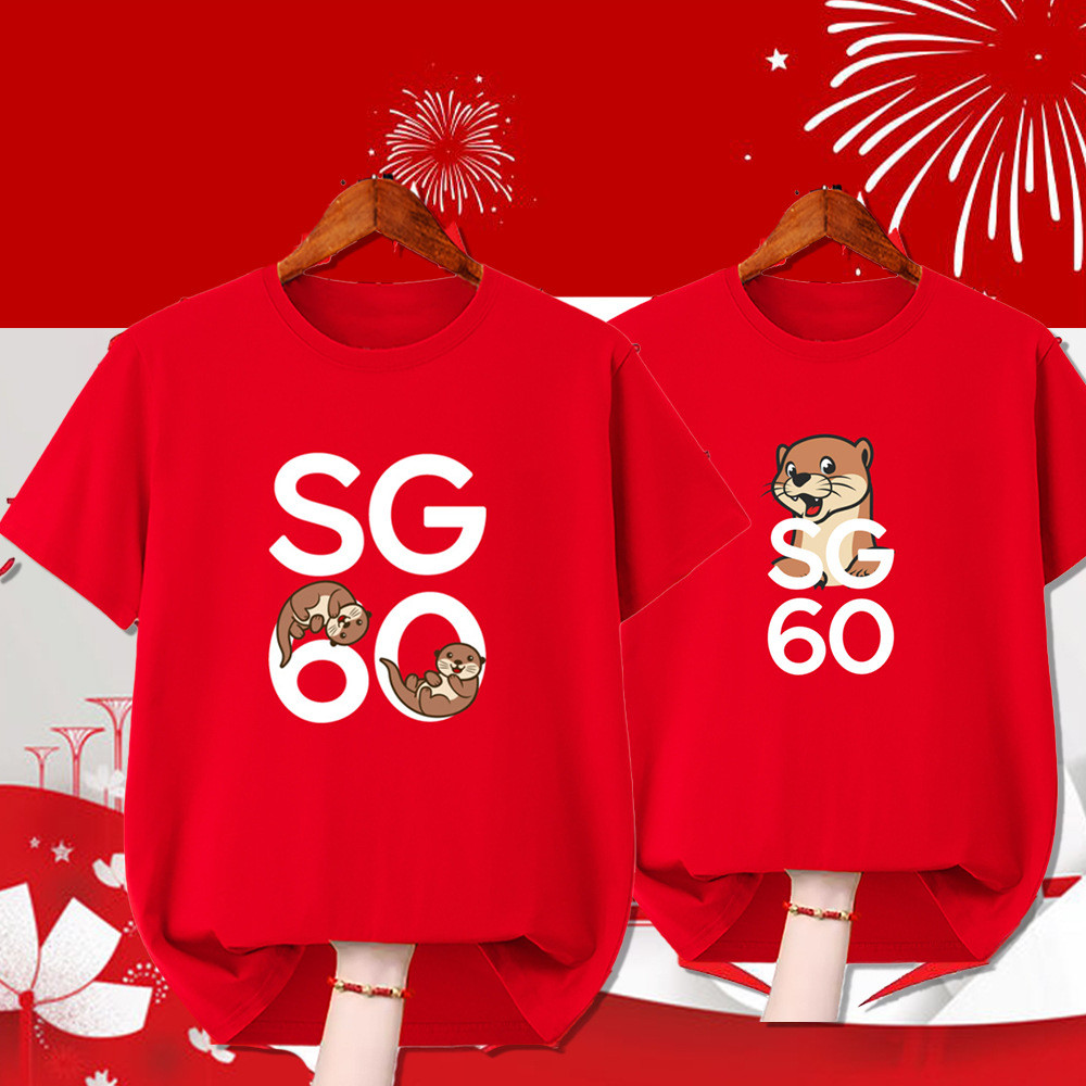 Singapore Otter Sg60 Ndp 2025 Woment Shirt Round Neck T-Shirt Tee ...