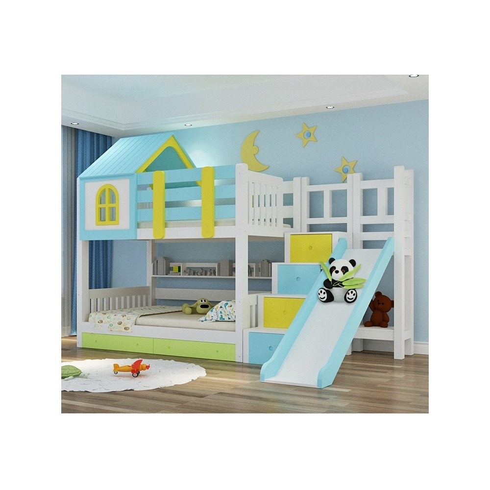 High and Low Bed Full Solid Wood Bunk Bed Double Layer Children's Bed ...