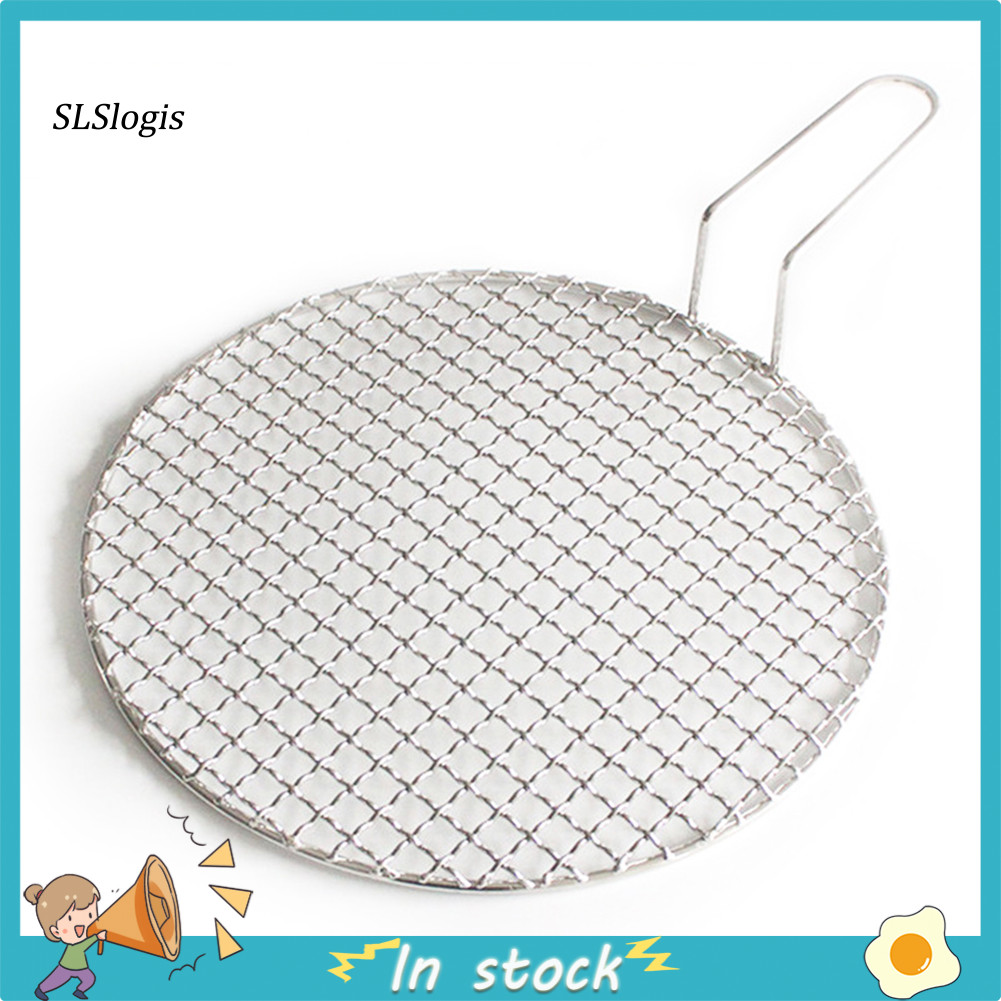 SLS_ Round Stainless Steel BBQ Grill Roast Mesh Net Non-stick Baking ...