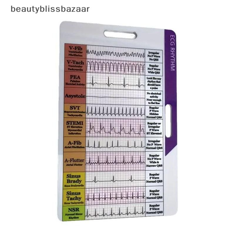 [beautyblissbazaar] ECG/EKG Rhythm Pocket Card Double Sided Design EKG ...