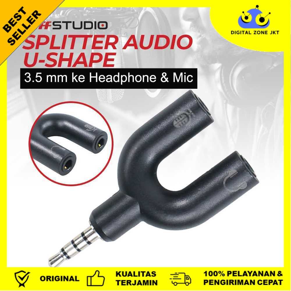 STUDIO Splitter Audio U Shape 3.5mm to Headphone and Mic - K0650 ...