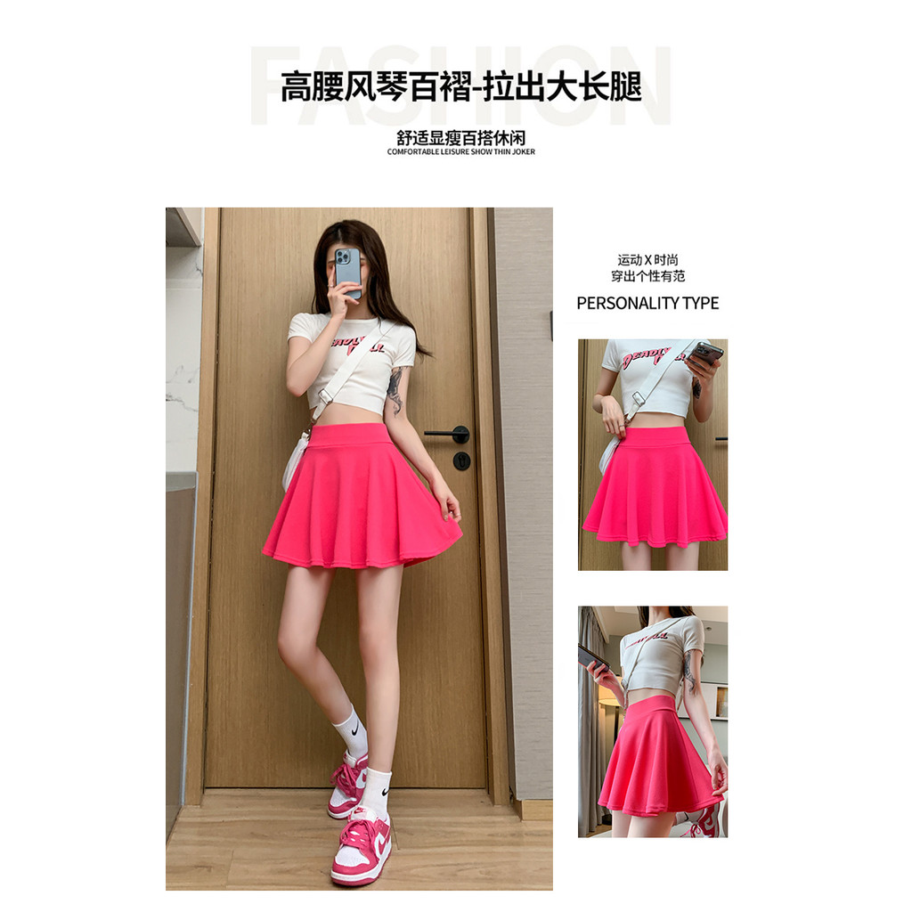 2024 Spring Summer High Waist Bubble Skirt with Lining Safety Pants ...