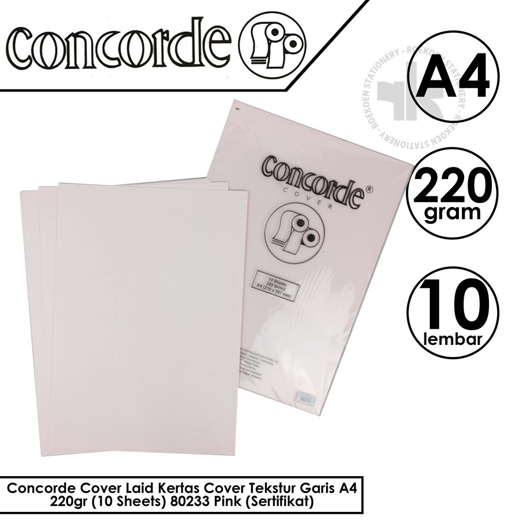 Concorde Cover Laid A4 Line Texture Cover Paper 220gr (10 Sheets) 80233 ...