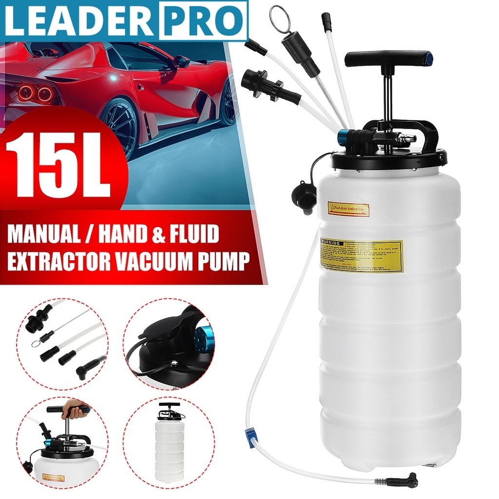 15L Pneumatic Manual Vacuum Fluid Extractor Brake Oil Changer Pump Engine Gear Oil Transmission ...