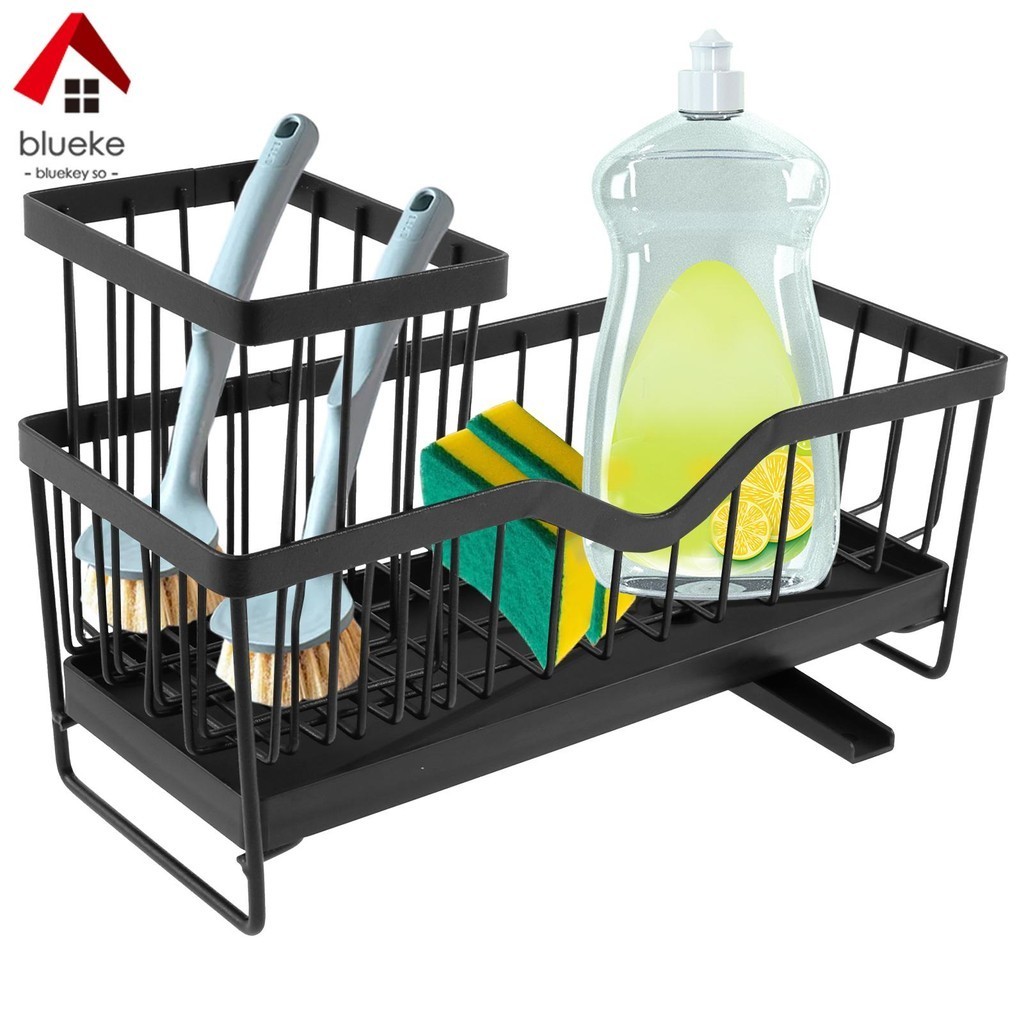 Sink Caddy Sponge Holder with High Brush Holder Rotatable Drain Pipe ...