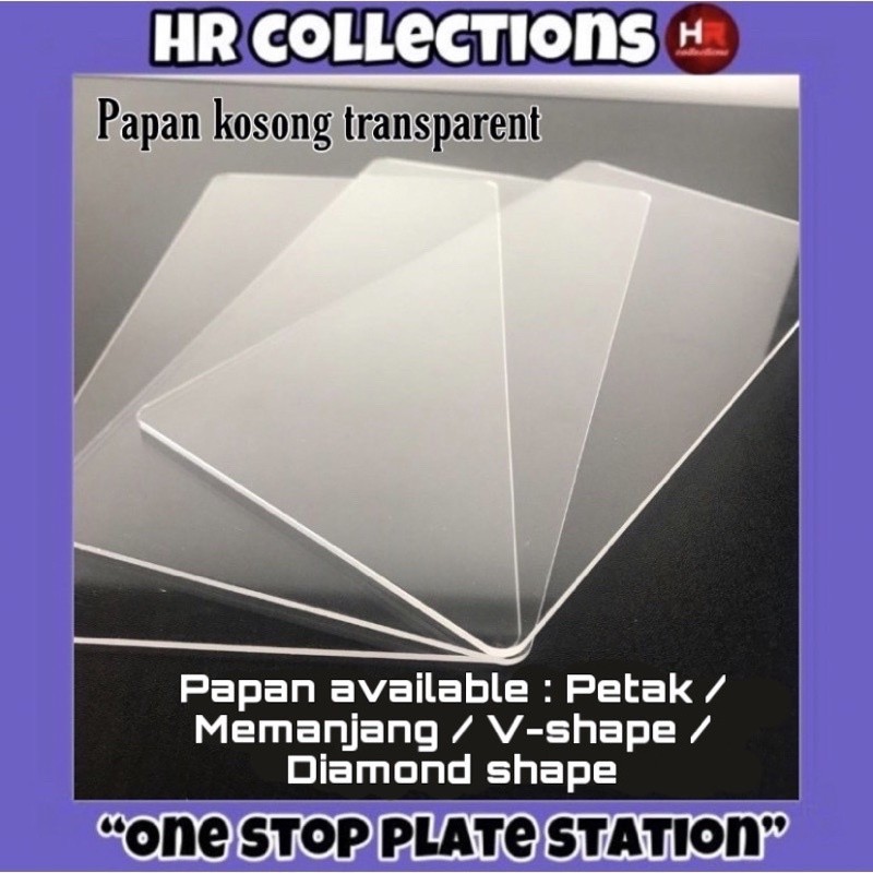 PAPAN KOSONG PLATE MOTOSIKAL / PAPAN PLAT KOSONG / PAPAN ACRYLIC KOSONG ...