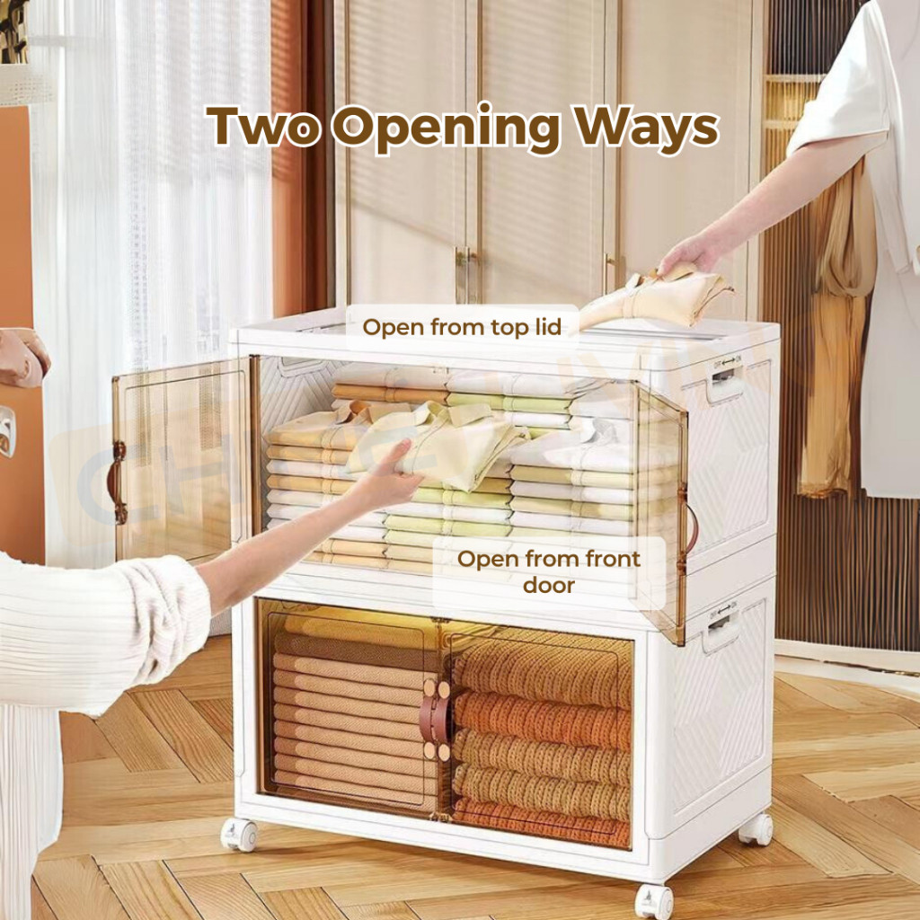 Foldable Folding Cabinet Wardrobe with Wheels | Collapsible Drawer ...