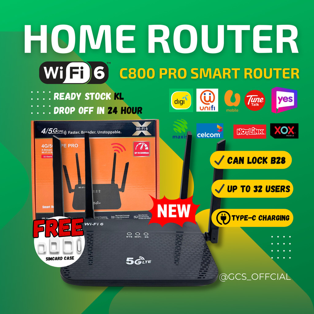 2024 C800 Pro Home Modem 4G CPE Wifi Router Home & Sim Card Slot Wifi ...