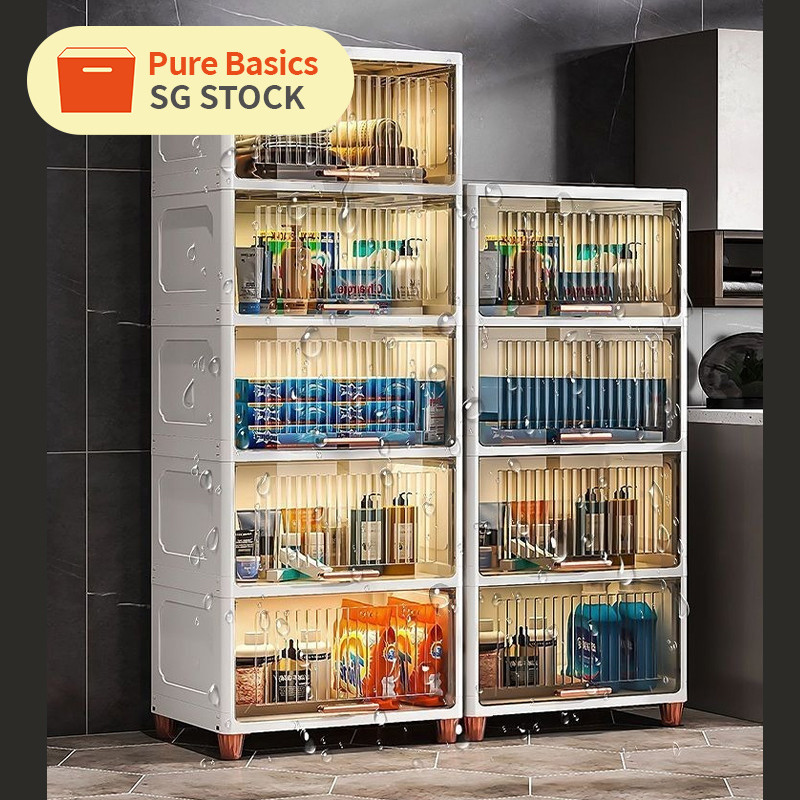 Kitchen Shelf Transparent Storage Box Multi Tier Bathroom Storage ...