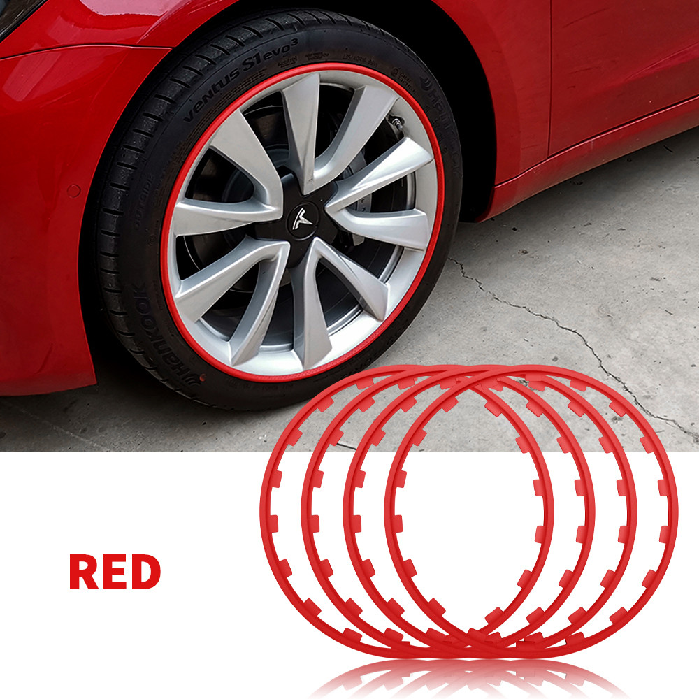 4PCS Car 16/17/18/19/20 Inches Wheel Hub Rim Edge Protector Ring Strip ...