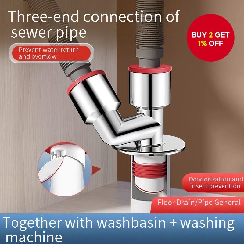 New Design Washing Machine Drain Pipe - 2-in-1 Anti-Odor Diverter for ...