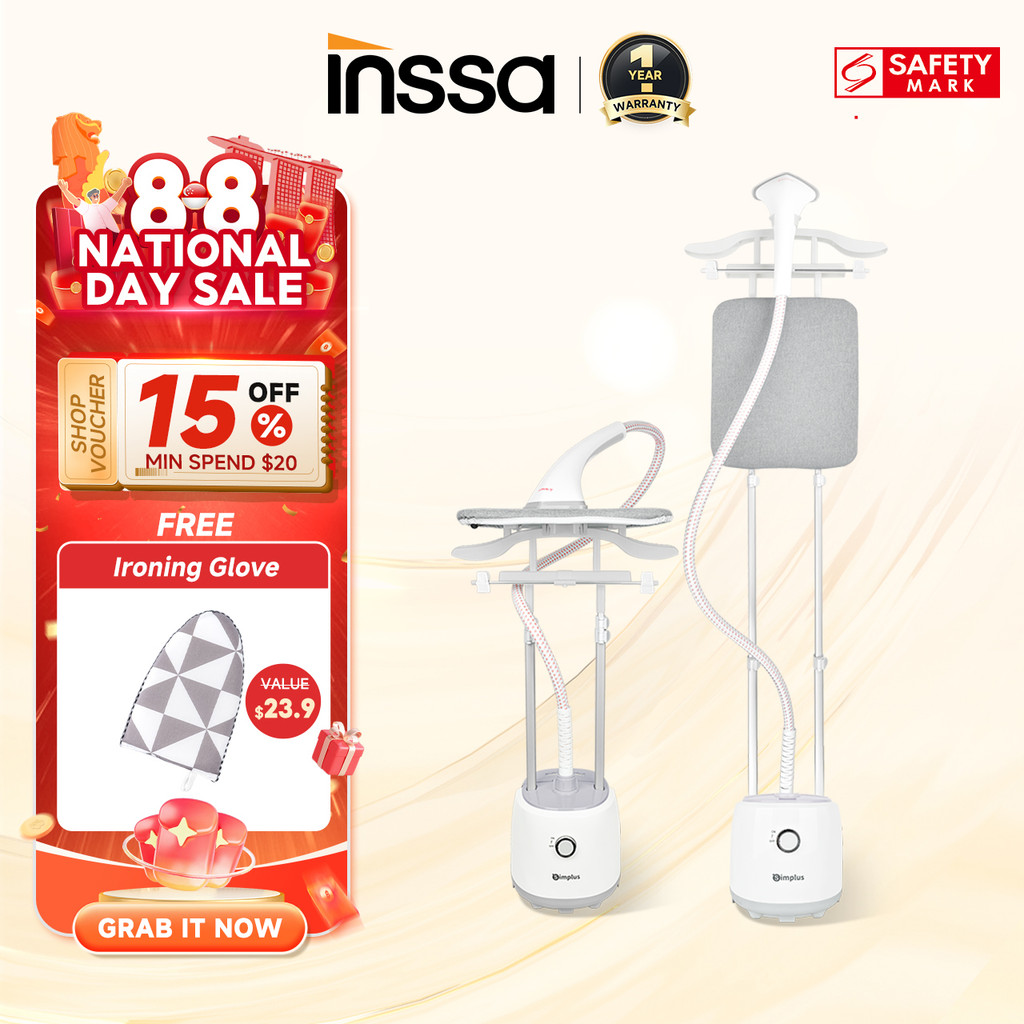 【Free Gift】INSSA 2000W 3 In 1 Garment Steamer Flat Ironing Hanging ...