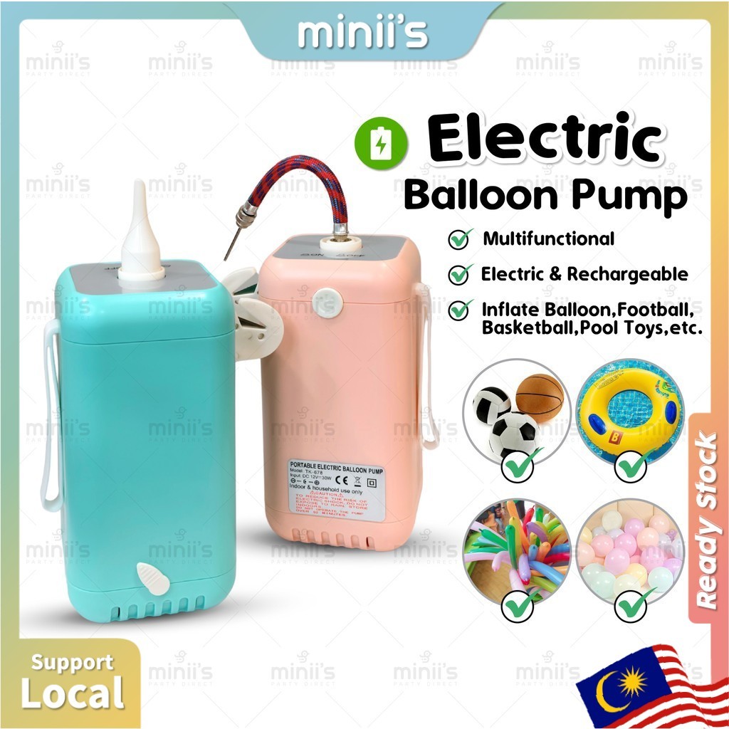 MINIIS Portable Rechargeable Balloon Pump Electric Long Balloon Pam ...