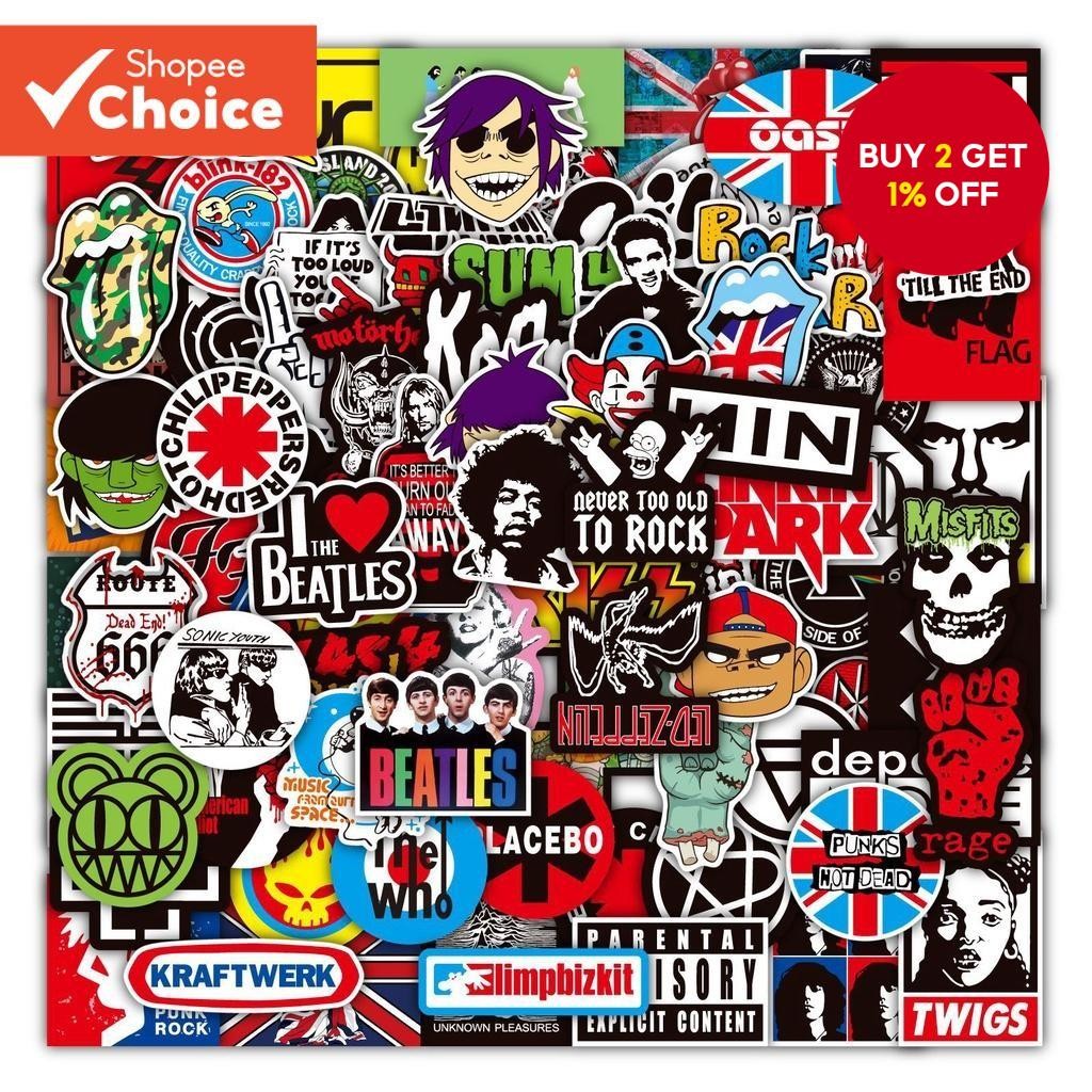 50PCS Punk Rock Band Stickers - Music Themed Decals for Laptop, Guitar ...