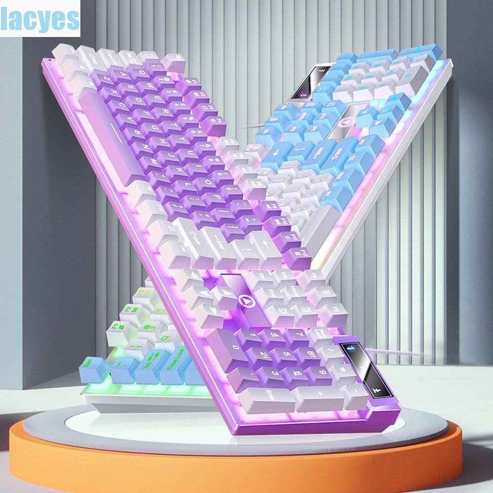 LACYES Mechanical Keyboard Laptop PC Gamer Pink Blue Computer ...